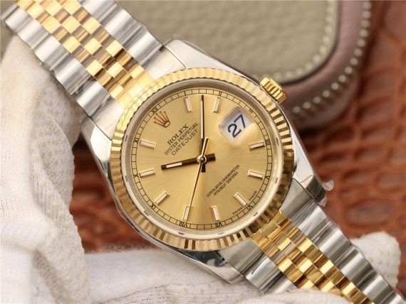 Fake Best Quality Rolex DateJust 36mm 126233 Dial Stick Markers Jubilee ...